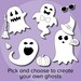 Ghosts Cut & Paste Crafts, Halloween Party Decoration Kit, Kids DIY ...