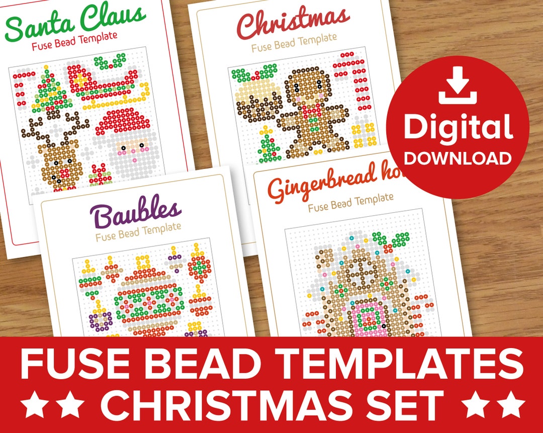 Christmas Fuse Bead Templates Xmas Tree Decoration Craft - Etsy