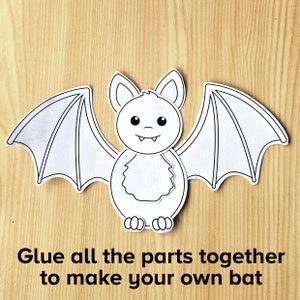 Build a Bat Cut & Paste Craft, Halloween Creature Coloring Kit, Night ...