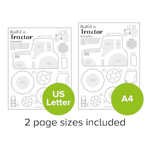 Tractor Cut & Paste Craft Printable, Spring Farmyard Vehicle Color and ...