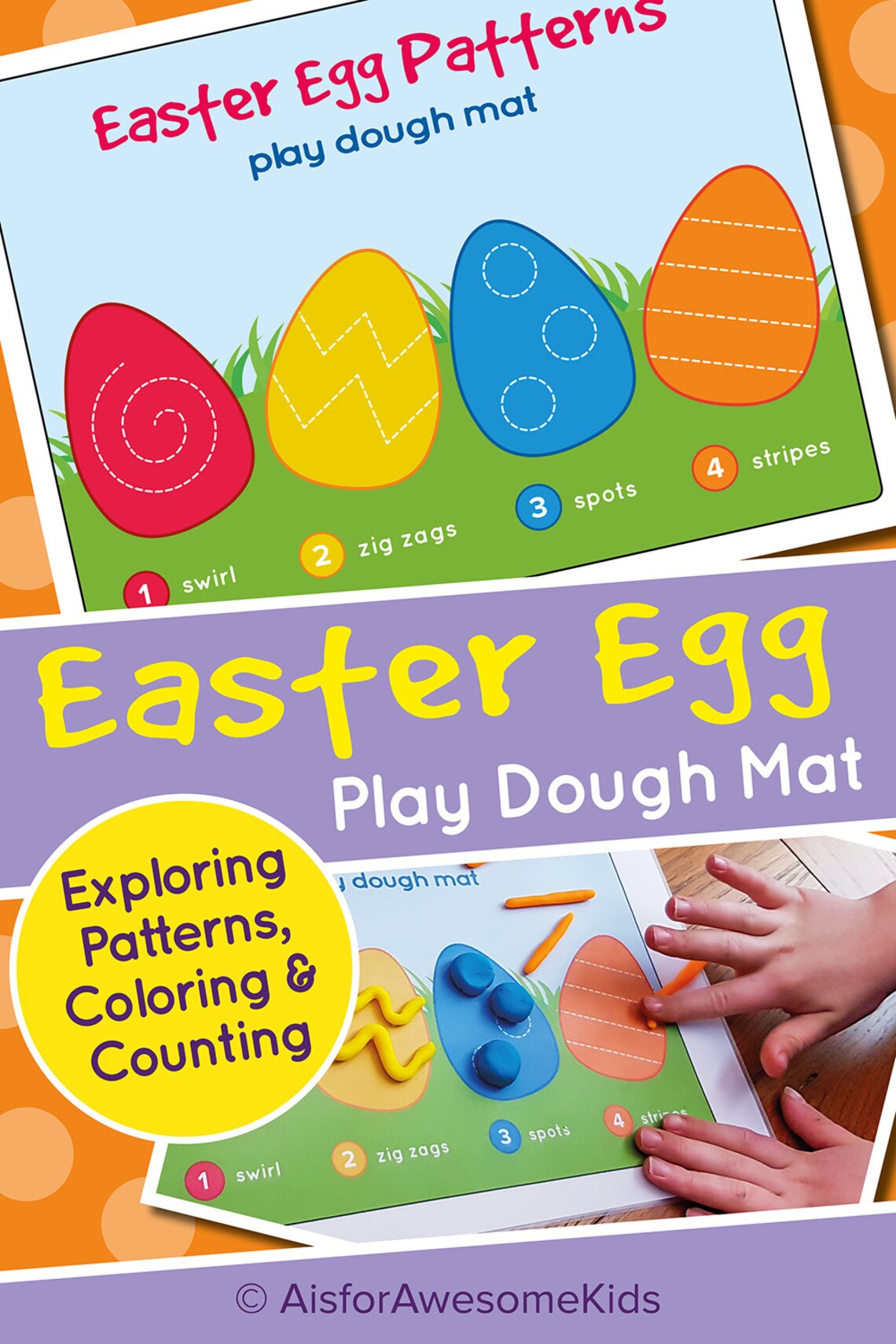 Easter Egg Patterns Play Dough Mat, Toddler Pattern Making Craft ...