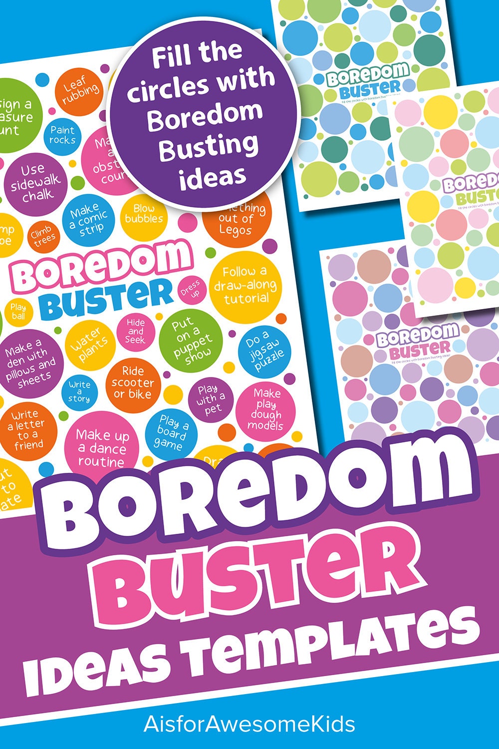 Boredom Buster Summer Bucket List, Kids School Break Activity Planner ...
