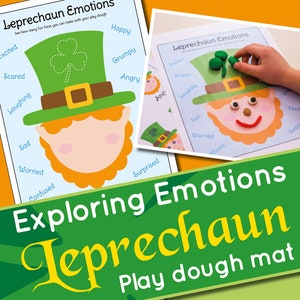 Exploring Emotions Leprechaun Play Dough Mat, Kids St Patrick's Day ...