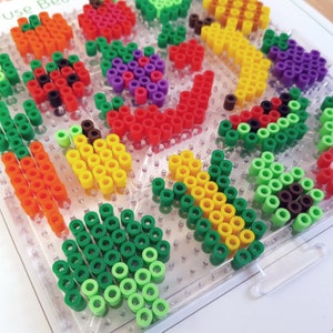 Fruit & Veg Fuse Bead Template, Hama Perler Nabbi Melty Beads, Kids ...