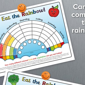 Eat the Rainbow Childrens Healthy Eating Reward Chart, Kids Track Fruit ...