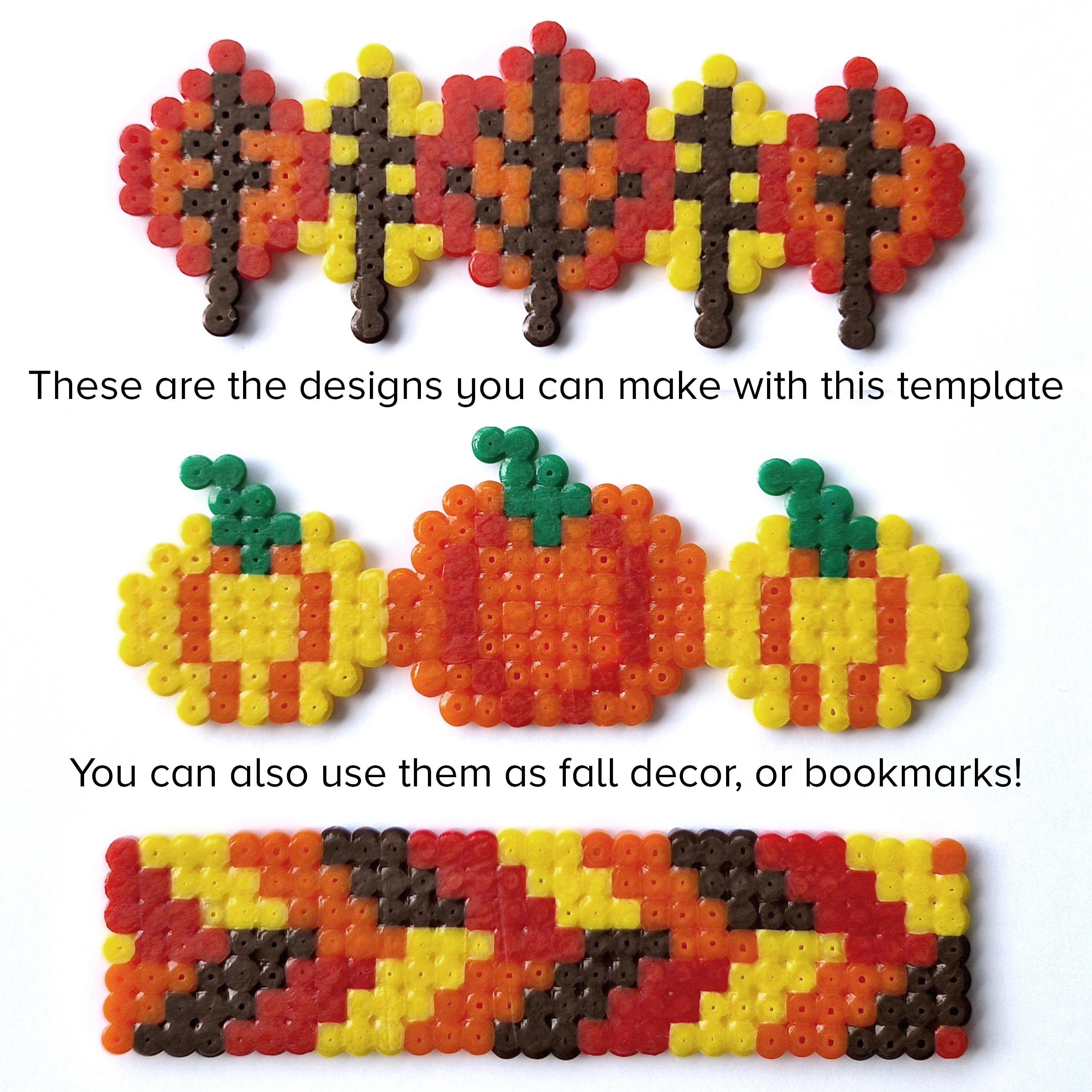 Thanksgiving Fuse Bead Craft Template Bundle, Fall Pumpkin Decor ...