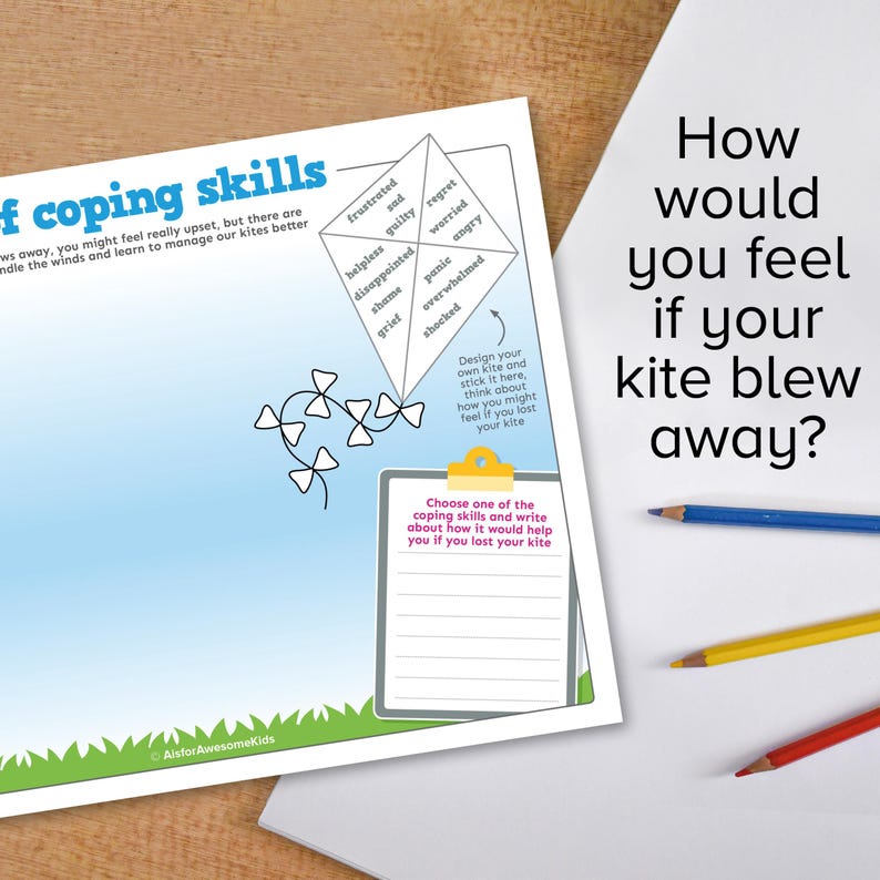 Coping Skills Worksheet, Childrens Mental Health Cut & Paste Activity ...