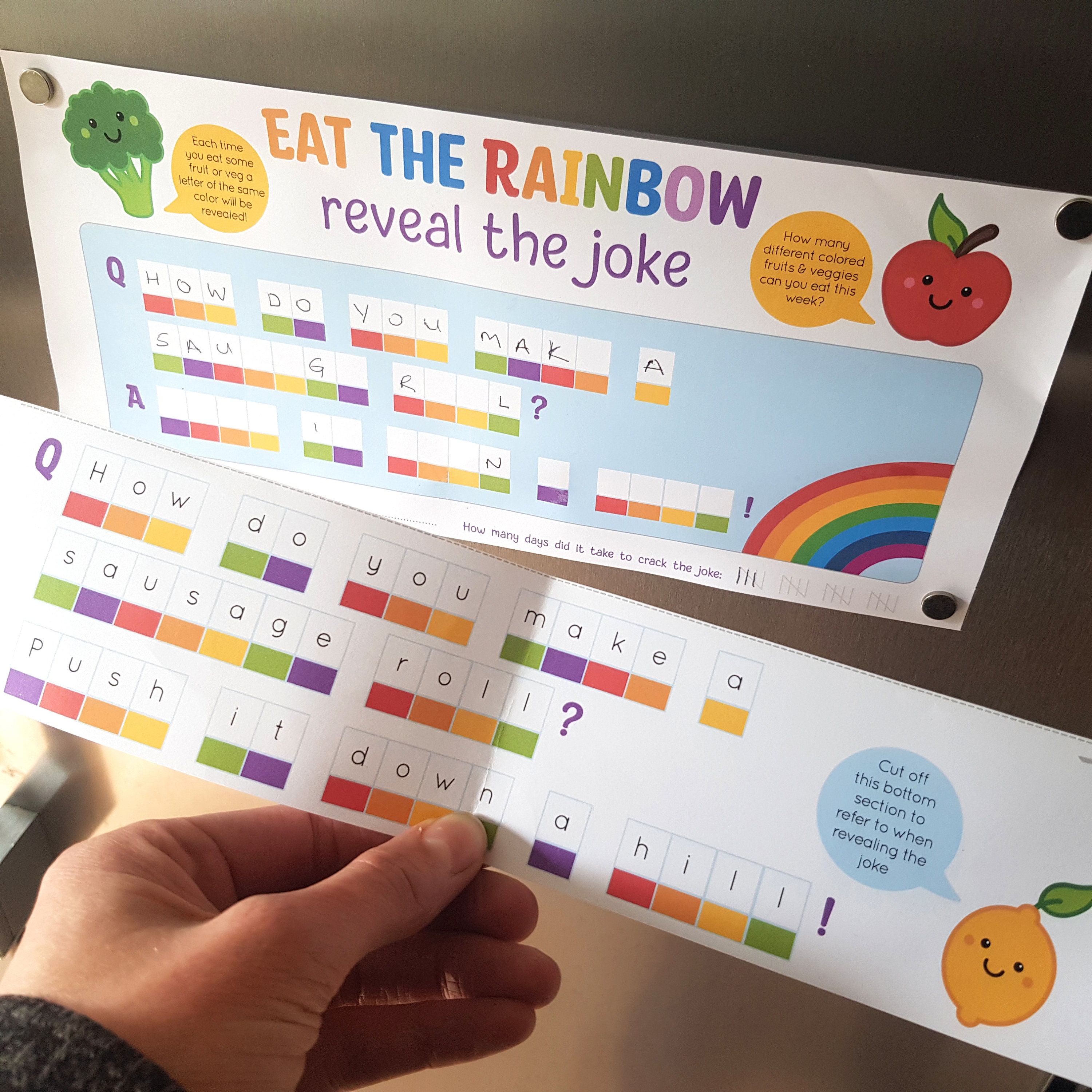 Eat the Rainbow Childrens Healthy Eating Reward Chart, Kids Jokes Track ...