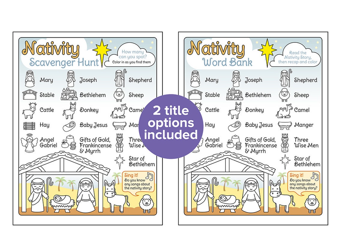Nativity Scavenger Hunt, Christmas Story Treasure Hunt, Xmas Find and ...