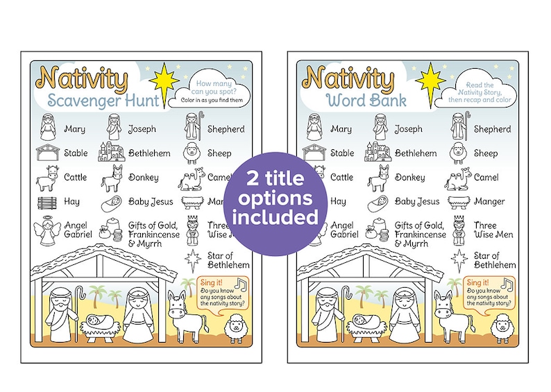 Nativity Scavenger Hunt, Christmas Story Treasure Hunt, Xmas Find and ...