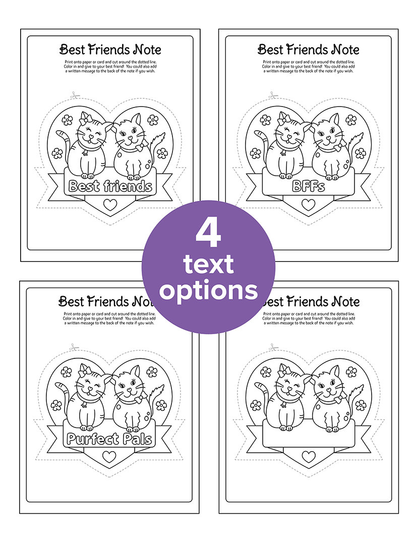 Valentine's / Friendship Note Bundle, Kids Cut-out & Color Animal Puns ...