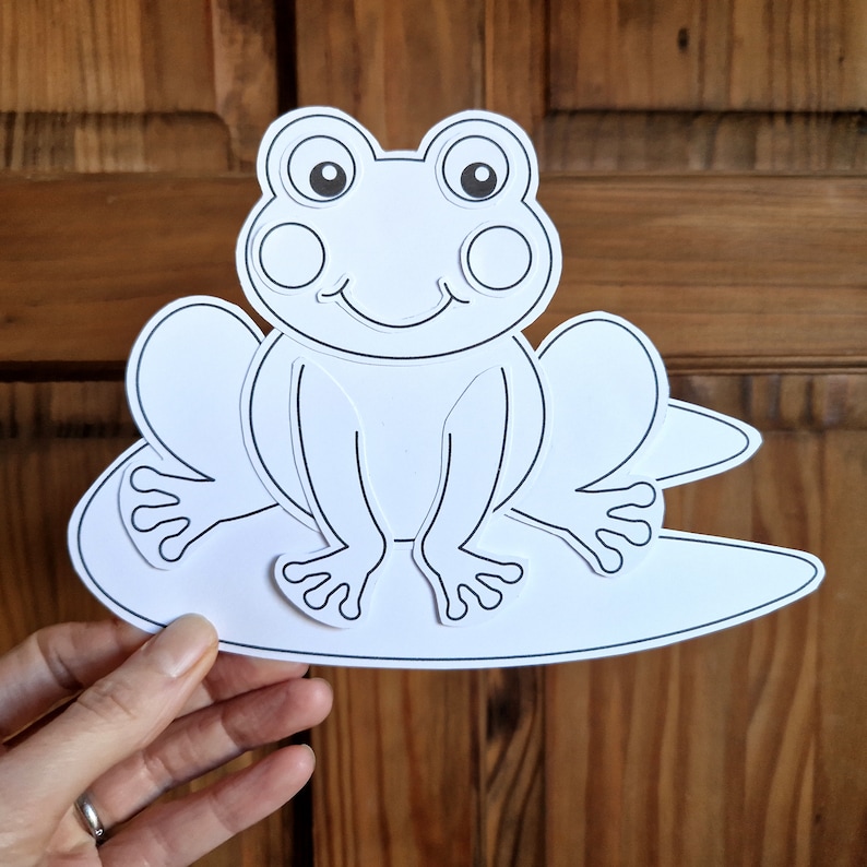 Frog Cut & Paste Craft Printable, Spring Animals Color and Build Art ...