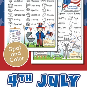 National Holidays Scavenger Hunt Bundle, 7 Celebration Find Color ...