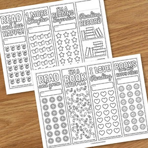 Reading Tracker Bookmarks, Children's Book Challenge Worksheet, Kids ...