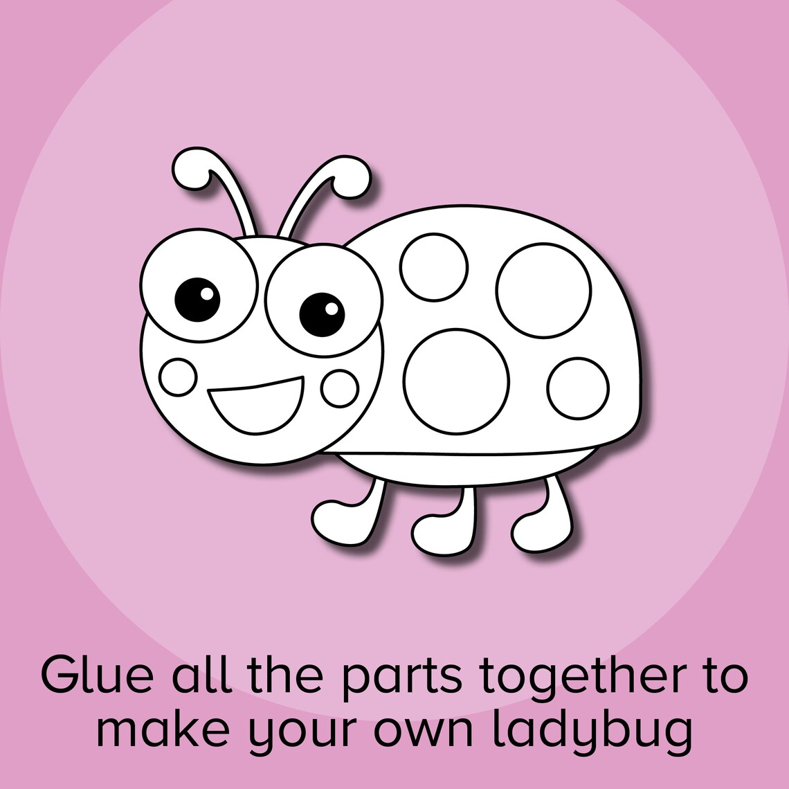 Ladybug Cut & Paste Craft Printable, Spring Bug Color and Build Kit ...