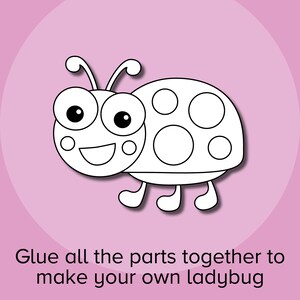 Ladybug Cut & Paste Craft Printable, Spring Bug Color and Build Kit ...