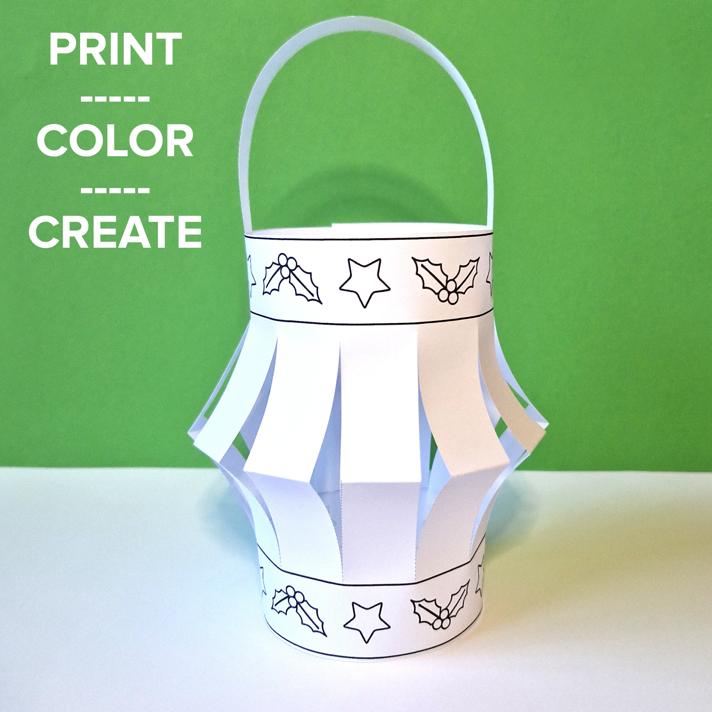 Christmas Paper Lantern Craft, Holiday Decoration Lamp Kit, Xmas ...