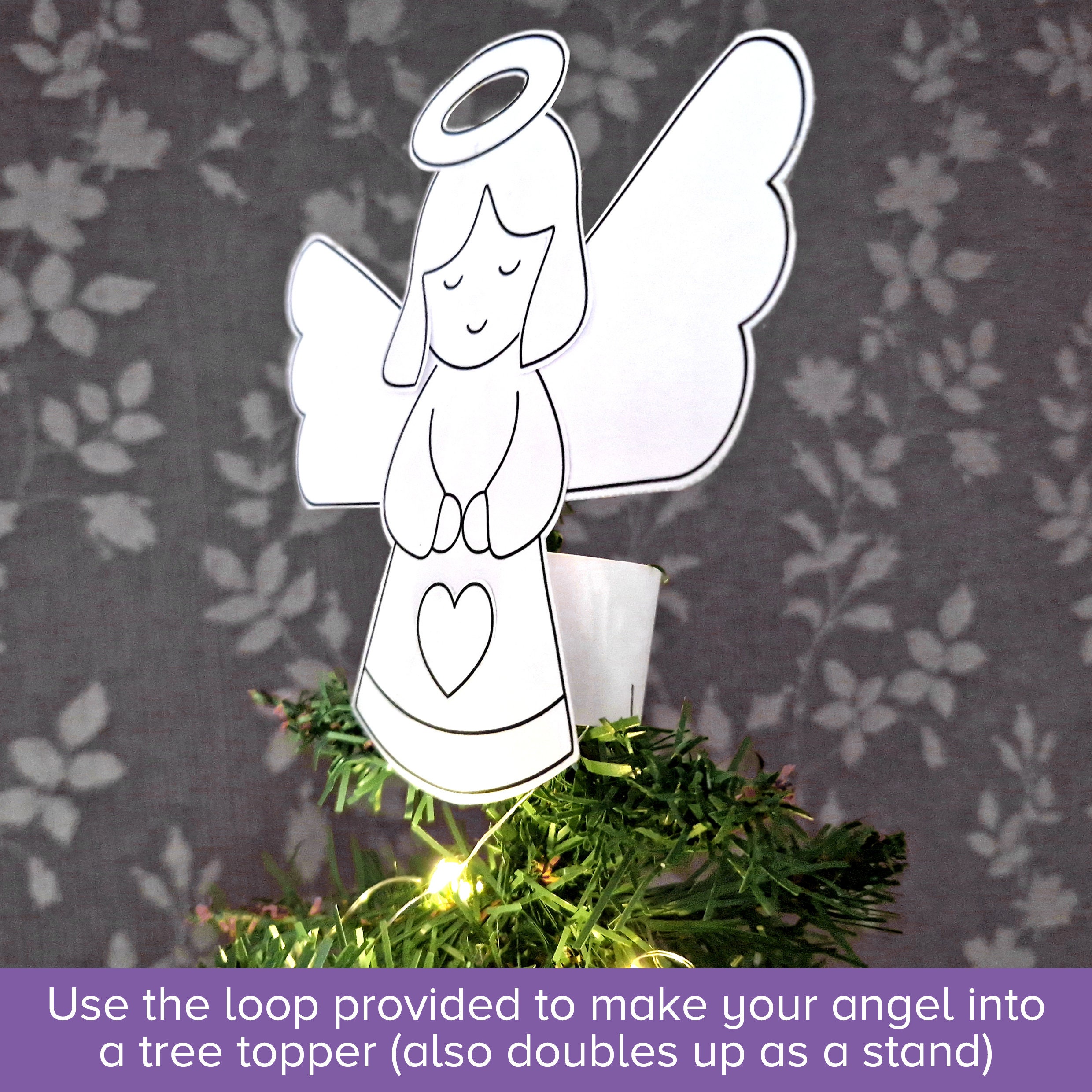 Angel Cut & Paste Craft, Christmas Fairy Color and Build Kit, Paper Doll Xmas Tree Topper ...