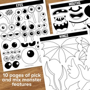 Make a Monster Mega Pack, Alien Pick & Mix Craft Printable, Halloween ...