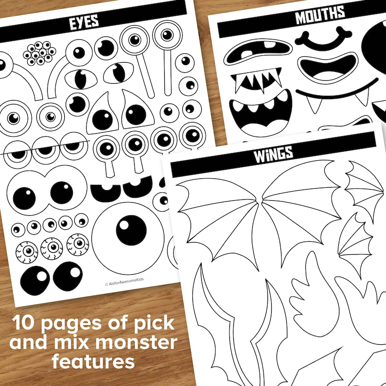 Make a Monster Mega Pack, Alien Pick & Mix Craft Printable, Halloween ...