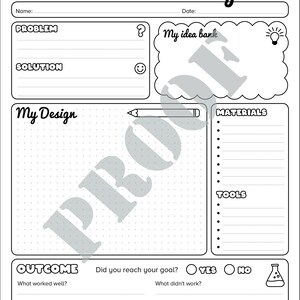 STEM Challenge Project Worksheet Planner, Children's Science Activity ...