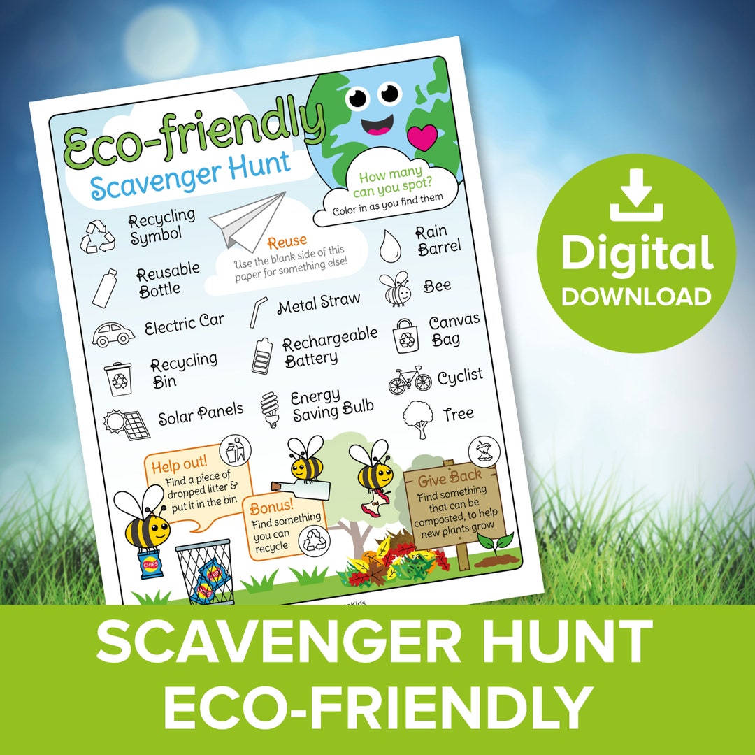 Eco Friendly Scavenger Hunt, Climate Action Earth Day Treasure Hunt ...