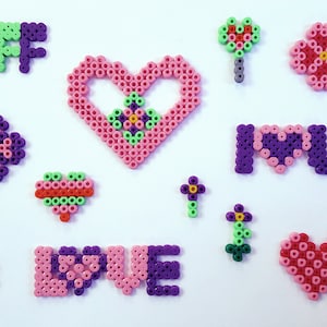 Love Fuse Bead Template Bundle Set, Best Friend BFF Valentine's Craft ...