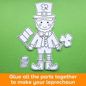 Leprechaun Cut & Paste Craft, St Patrick's Day Irish Sprite Paper Doll ...