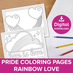 Rainbow Pride Coloring Pages, Kids Mental Health Inspirational Quotes ...