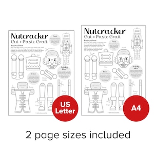 Nutcracker Cut & Paste Craft, Christmas Toy Soldier Color Build Kit ...