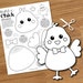 Easter Chick Cut & Paste Craft Printable, Build a Chicken Coloring ...