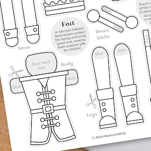 Nutcracker Cut & Paste Craft, Christmas Toy Soldier Color Build Kit ...