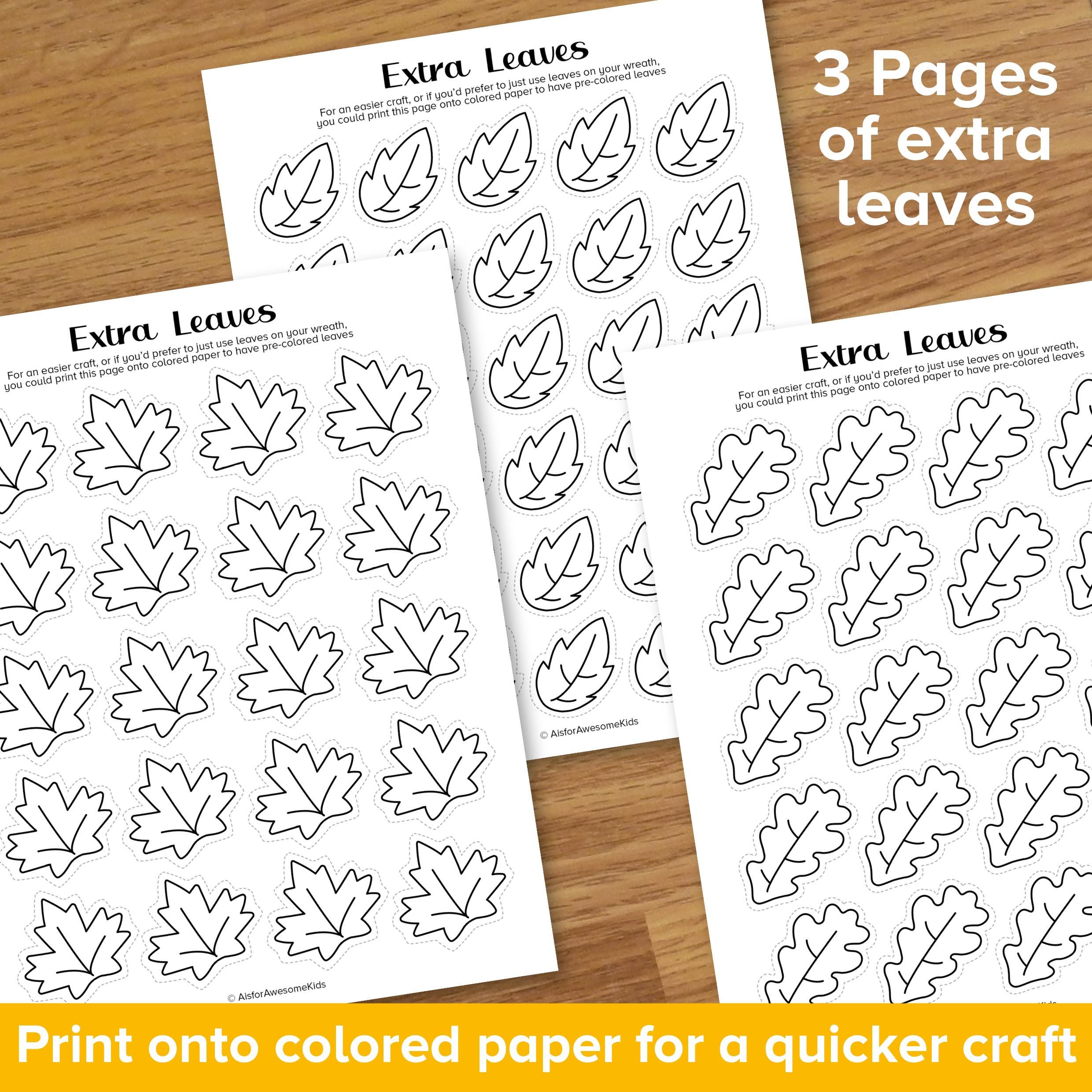 Fall Wreath Cut & Paste Craft, Autumn Harvest Festival Paper Door ...