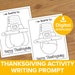 Thanksgiving Pilgrim Hat Writing Prompt, I Am Thankful for Kids ...
