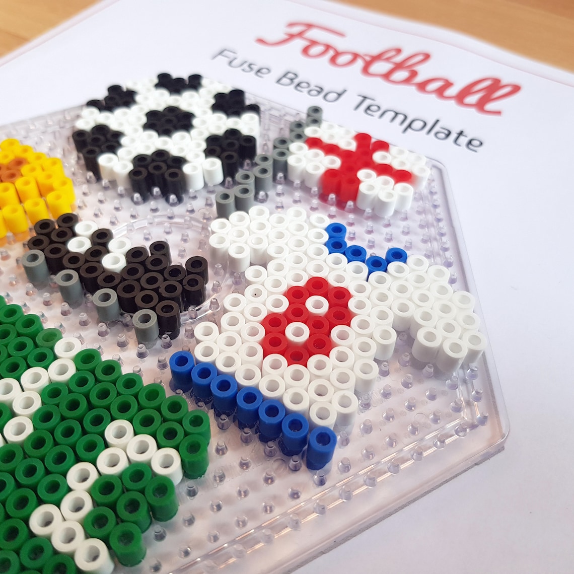 Soccer Football Fuse Bead Template, World Cup Ball Game Sport Pattern ...