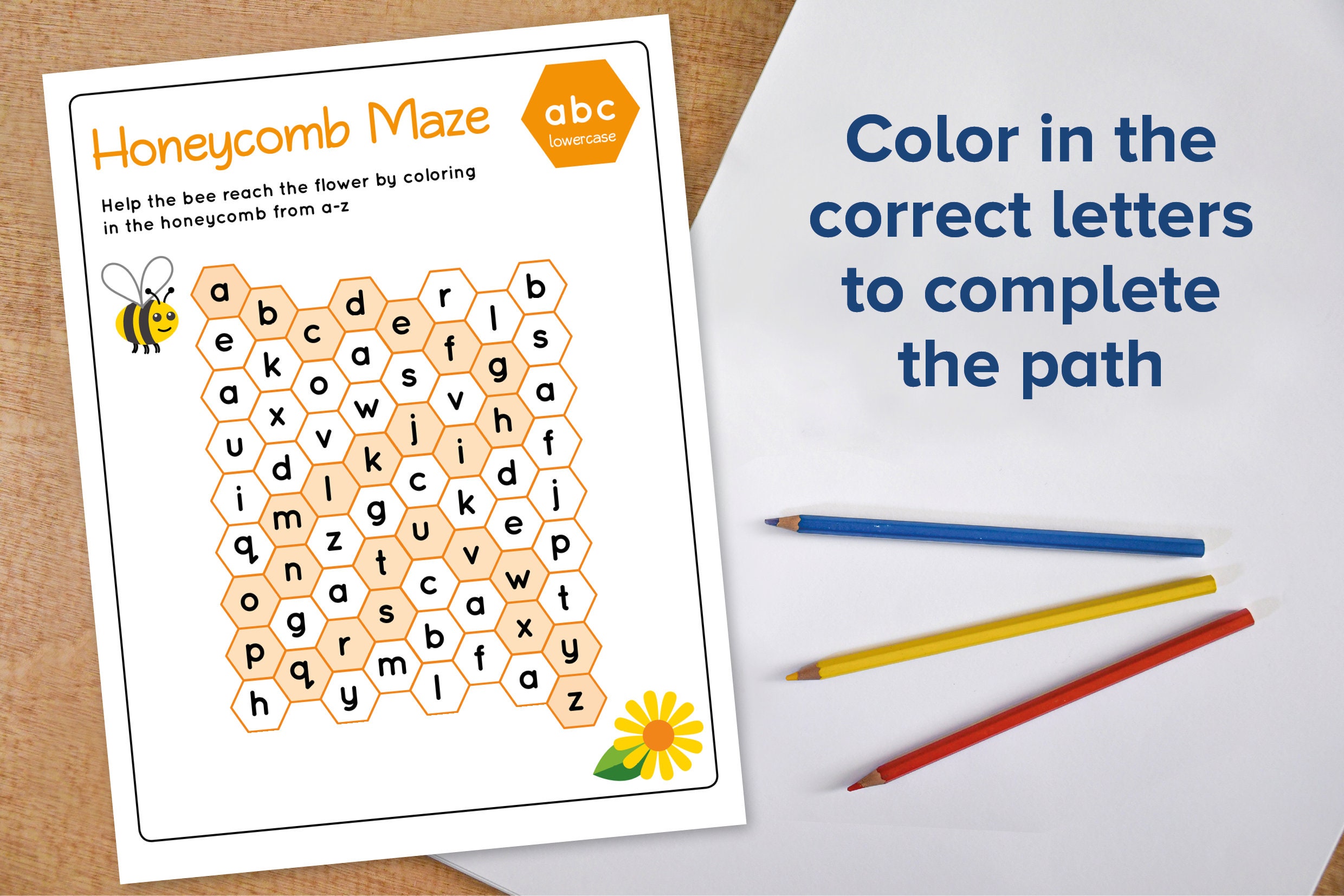 ABC Maze Challenge Worksheets, Math Activity Pack, Children Homeschool ...