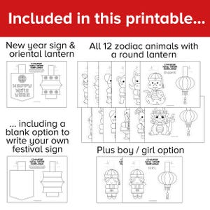 Chinese New Year Garland Coloring Craft, Lunar Festival Bunting ...