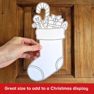 Build a Stocking Cut & Paste Craft, Christmas Eve Decoration Coloring ...