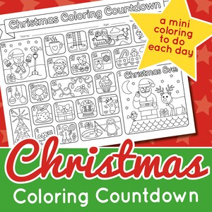 Christmas Coloring Advent Calendar, Children's Xmas Colour Countdown ...