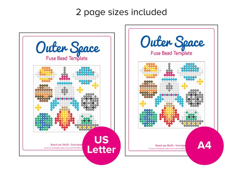 Outer Space Fuse Bead Template, Perler Hama Pyssla Melty, Father's Day ...