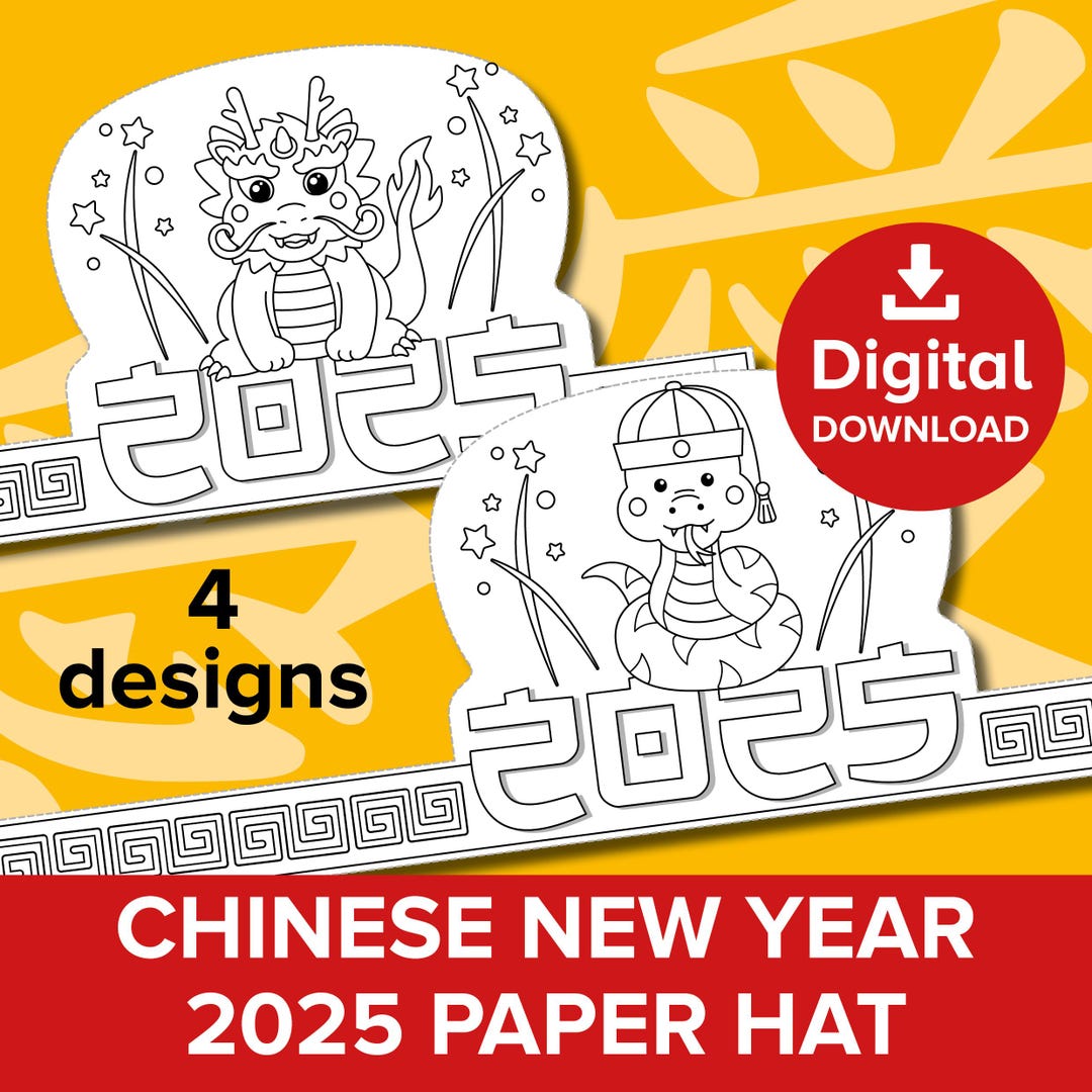 2025 Chinese New Year Paper Crown, Year of the Snake Lunar Festival ...