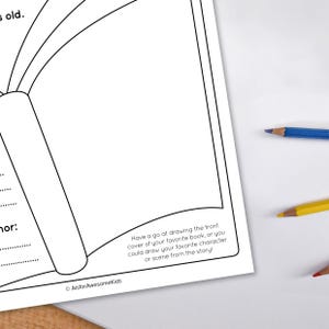 My Favorite Book Worksheet, Kids Drawing Prompt Reading Activity ...