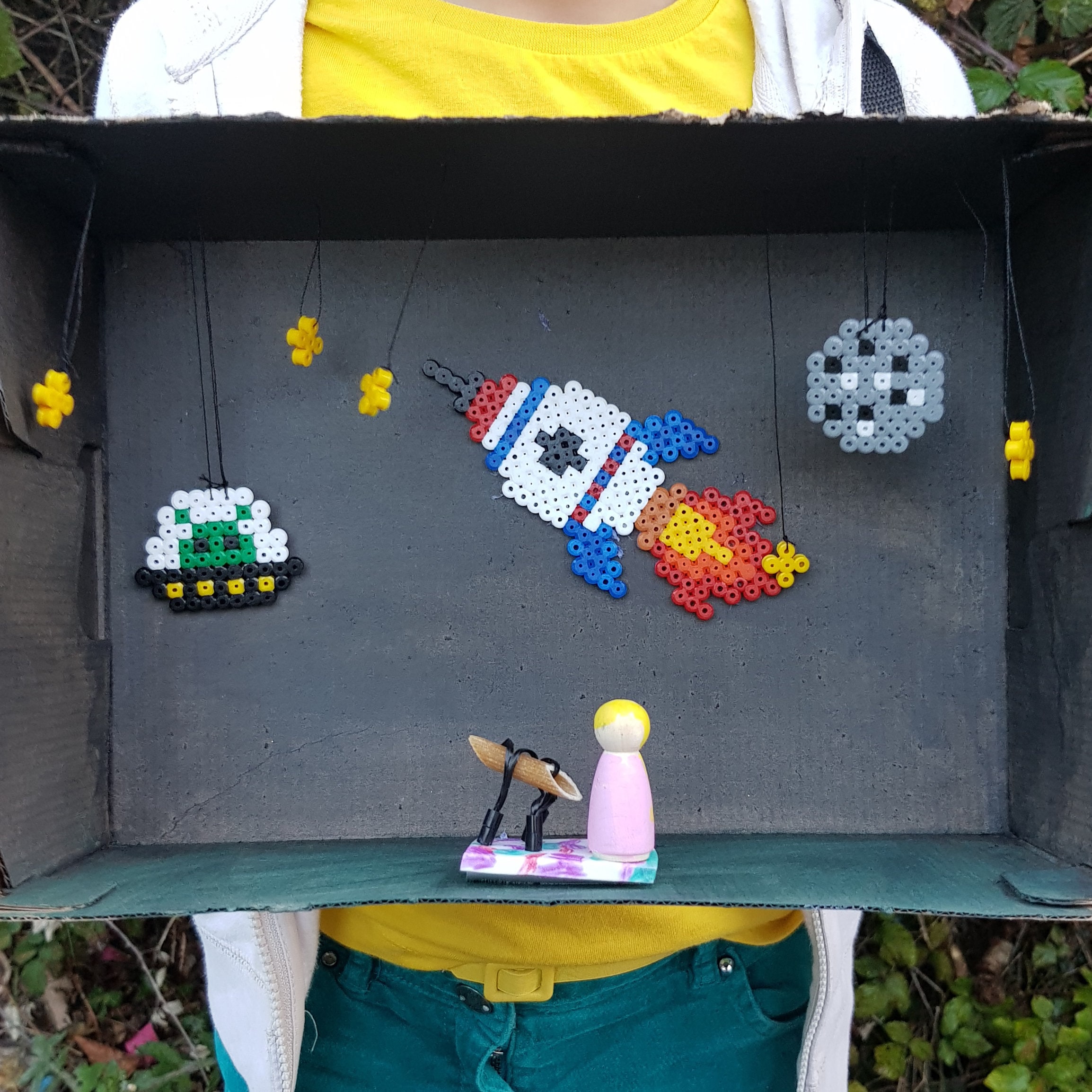 Outer Space Fuse Bead Template, Perler Hama Pyssla Melty, Father's Day ...