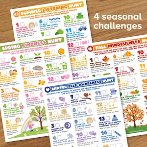 Fall Mindfulness Bucket List, All 4 Seasons Scavenger Hunt Challenges ...