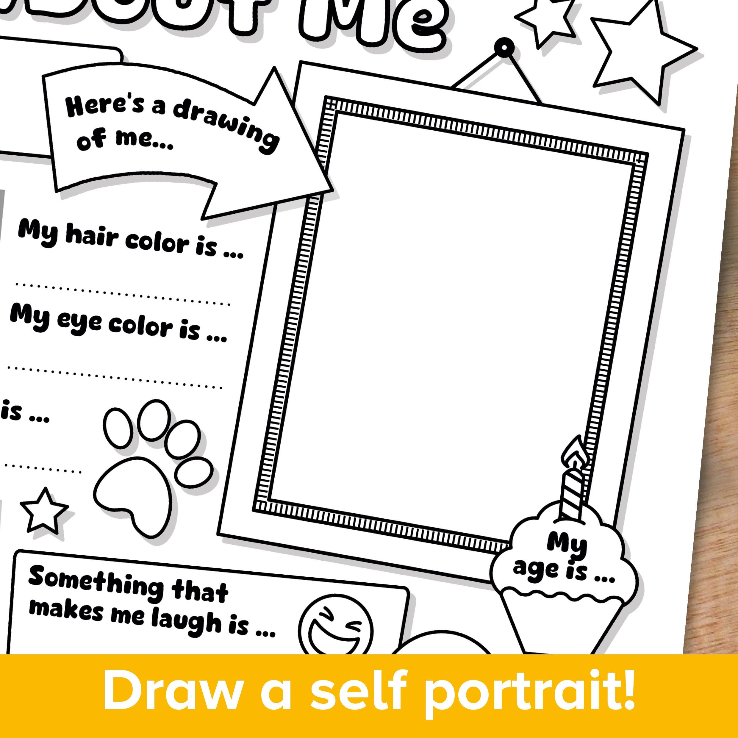All About Me Worksheet Printable, Kids Personal Discovery Fact Sheet ...