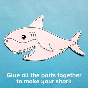 Shark Cut & Paste Craft Printable, Marine Life Great White Fish Color ...