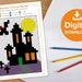 Halloween Color by Number Coding Worksheet, Haunted House Picture ...