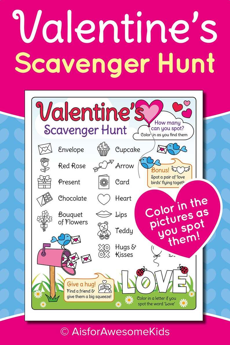 National Holidays Scavenger Hunt Bundle, 7 Celebration Find Color ...