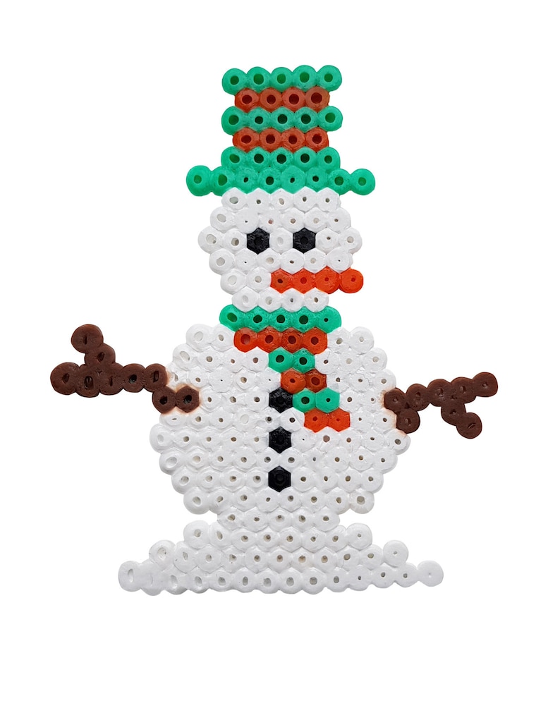 Snowman Fuse Bead Templates Hama Perler Nabbi Beads Snowflake - Etsy