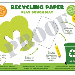 Recycling Paper Play Dough Mat, Kids Earth Day Playdoh Activity ...
